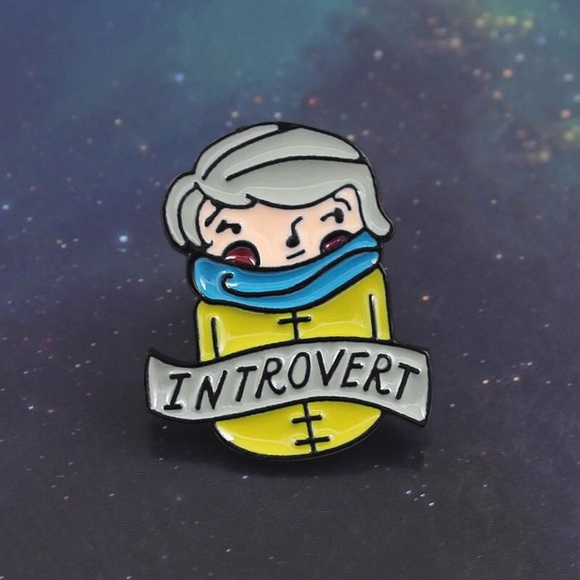 Jewelry | 5 For 25 Salecute Introvert Person Lady Pin | Poshmark
